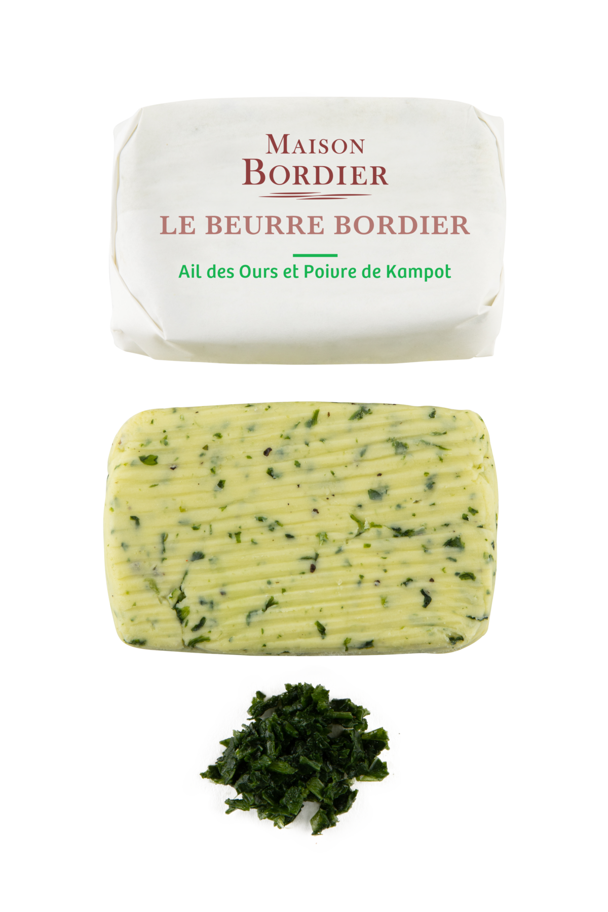 Bordier Butter with Wild Garlic and Kampot Pepper - Bordier